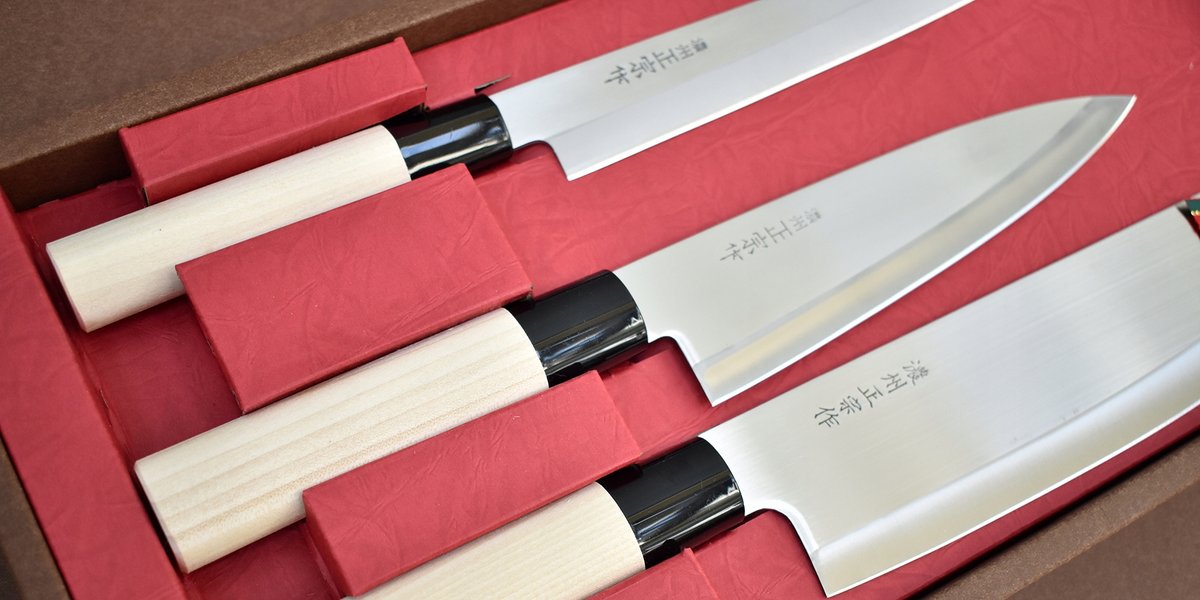 Komplet 3 noży Satake Megumi Classic - Yanagiba, Gyuto, Nakiri - inna (Inny) | Sklep EMPIK.COM