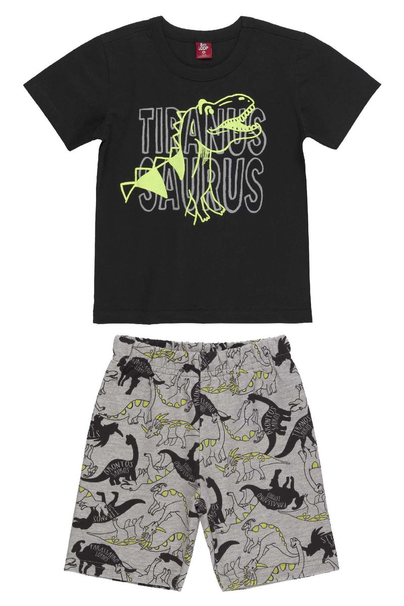 Komplet chłopięcy, bluzka z krótkim rękawem i krótkie spodenki, czarny/Bee Loop - Inny producent ...