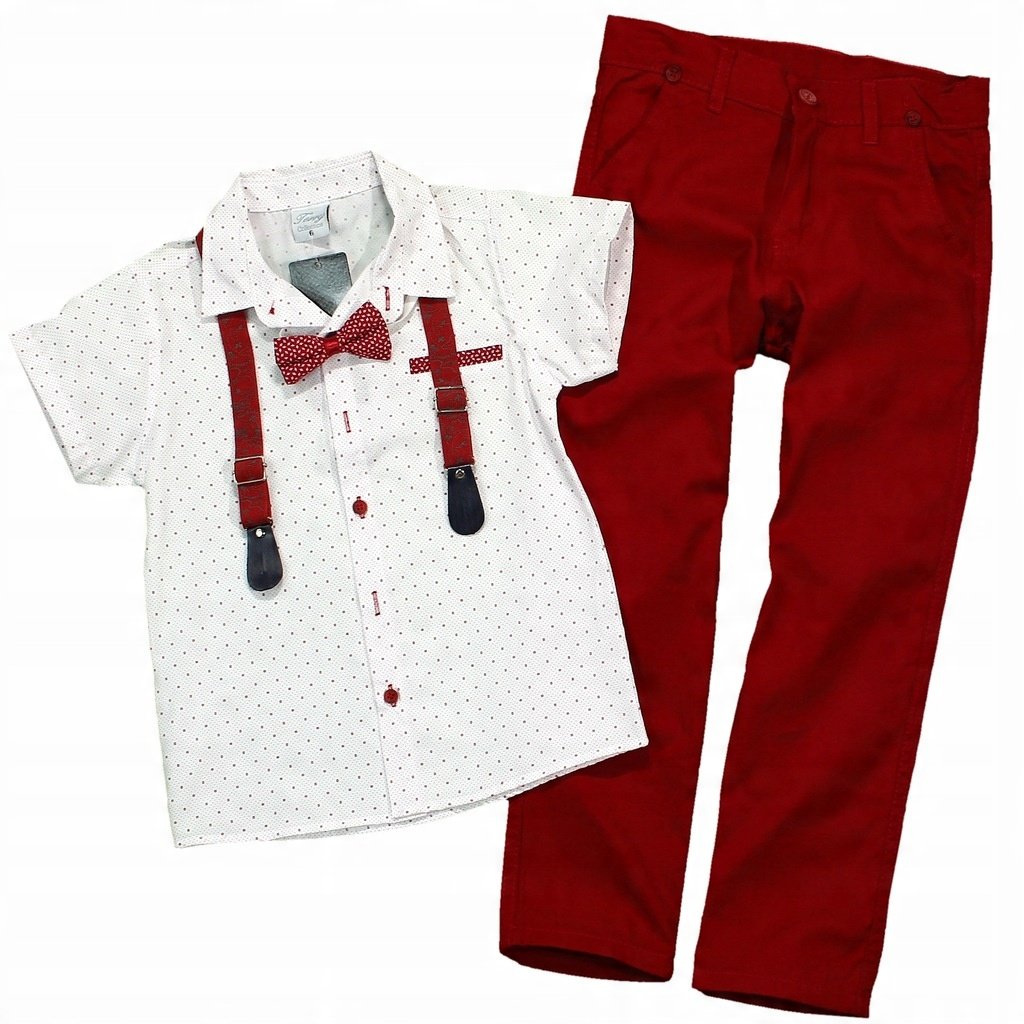 Komplet Koszula Mucha Szelki Wzór Czerwony 110 5L - Inna marka | Sklep EMPIK.COM