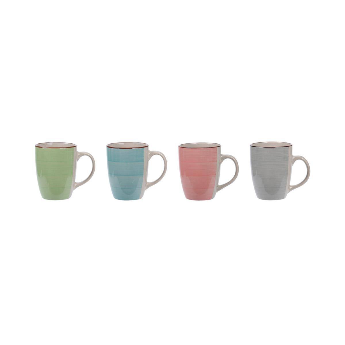 Komplet kubków ceramicznych 270 ml, EH Excellent Houseware kolorowych 4 ...