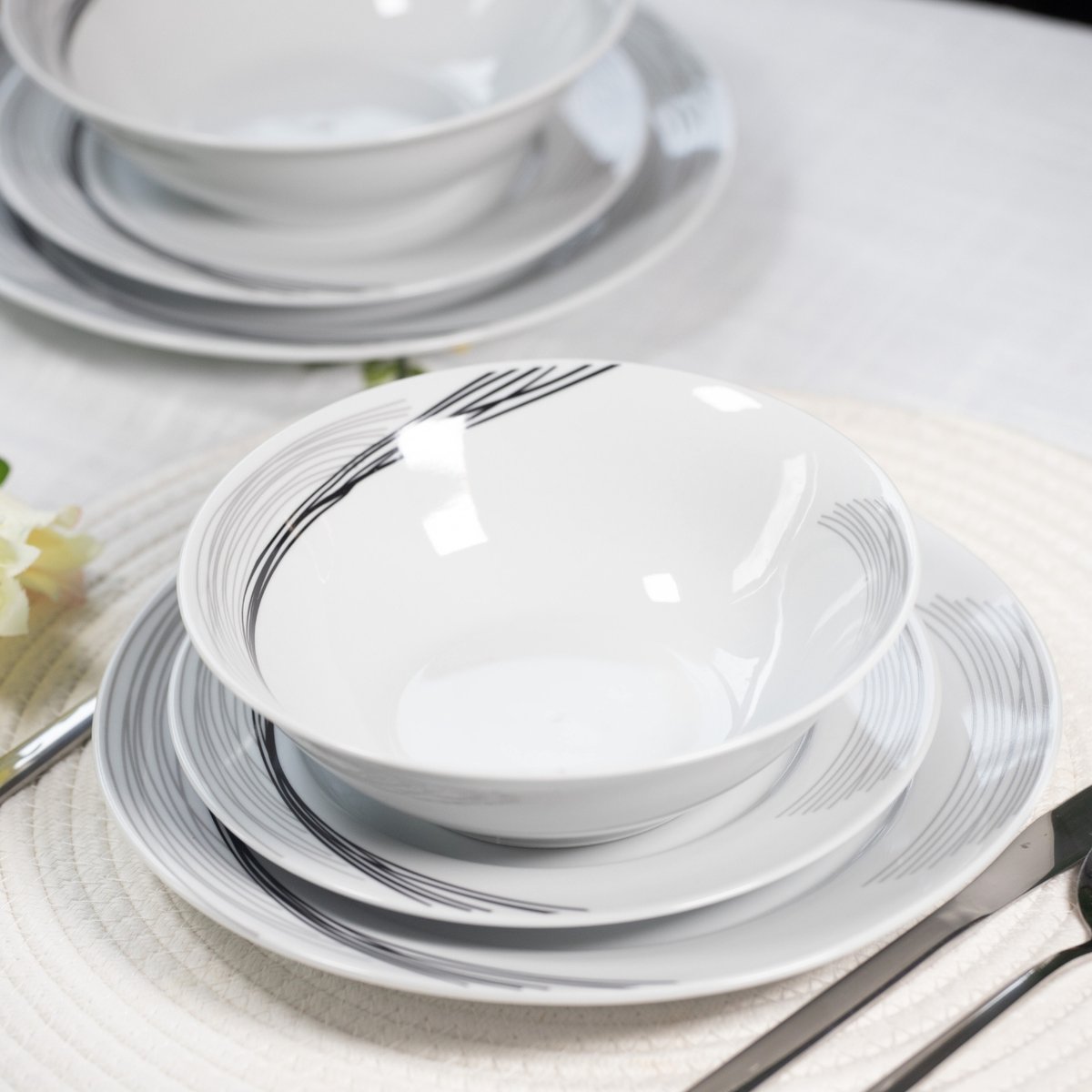 Komplet obiadowy dla 6 osób zestaw talerzy PRIMA DECO Arkada 18-elementów - Prima Deco | Sklep ...