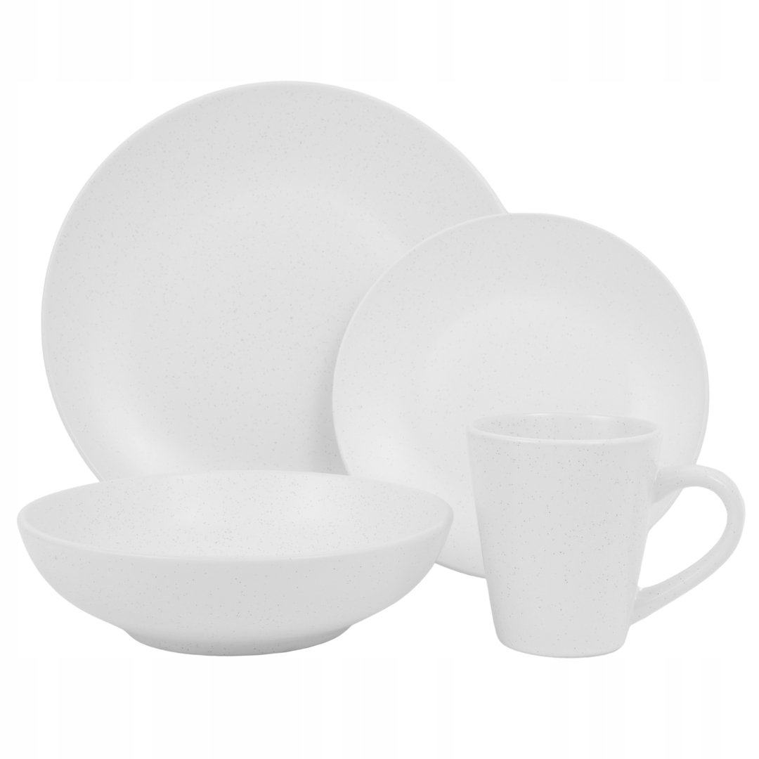 KOMPLET OBIADOWY SERWIS OBIADOWY TALERZE KUBKI 24 EL NA 6 OS W KROPKI WHITE - inna (Inny ...