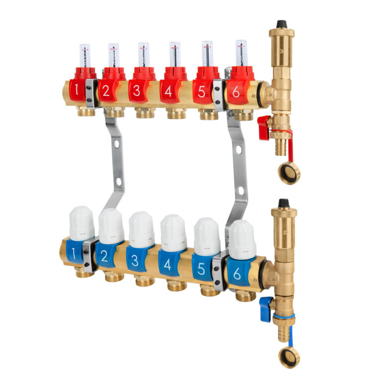 KOMPLET ROZDZIELACZA DO OGRZEWANIA PODŁOGOWEGO Z PRZYŁĄCZEM 1 x 3/4 - 3 - Inna marka | Sklep ...