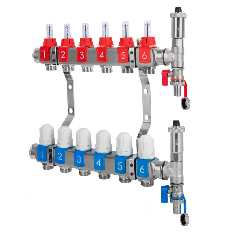 KOMPLET ROZDZIELACZA DO OGRZEWANIA PODŁOGOWEGO ZE STALI NIERDZEWNEJ - 1 x 3/4 - 11 - DIAMOND ...