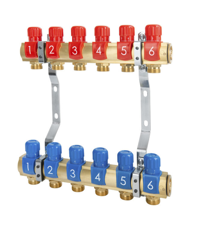 KOMPLET ROZDZIELACZA Z ZAWORAMI REGULACYJNYMI Z PRZYŁĄCZEM 1 x 3/4 - 2 - DIAMOND | Sklep EMPIK.COM