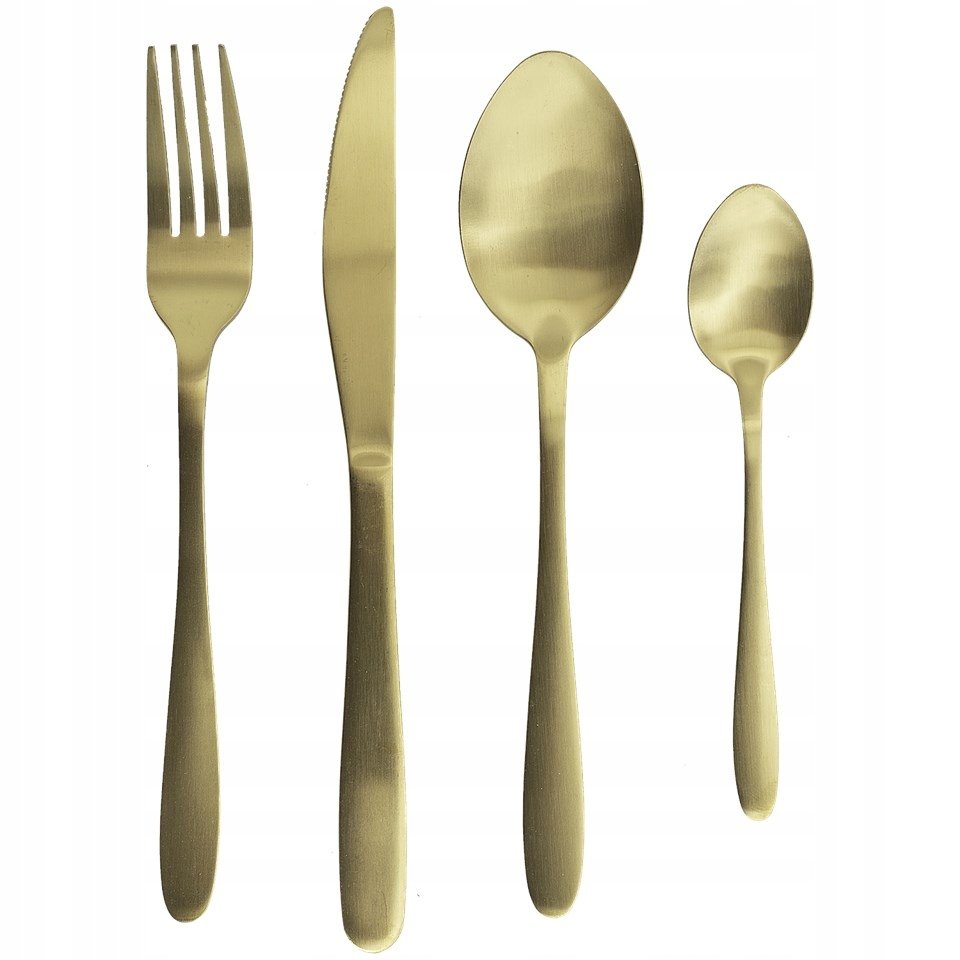 Komplet sztućców firma Excellent Houseware 16 el. Matowe Złoto New ...