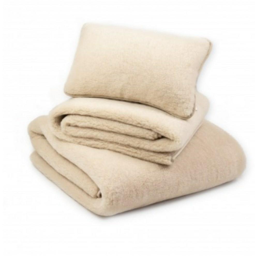 Komplet wełniany merynos - kołdra 175x200 - poduszka 50x60 - podkład ...