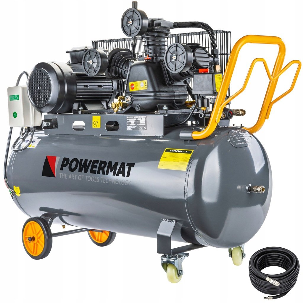 KOMPRESOR OLEJOWY 150L 8 BAR SPRĘŻARKA 400V 650l/min + WĄŻ - Powermat | Sklep EMPIK.COM