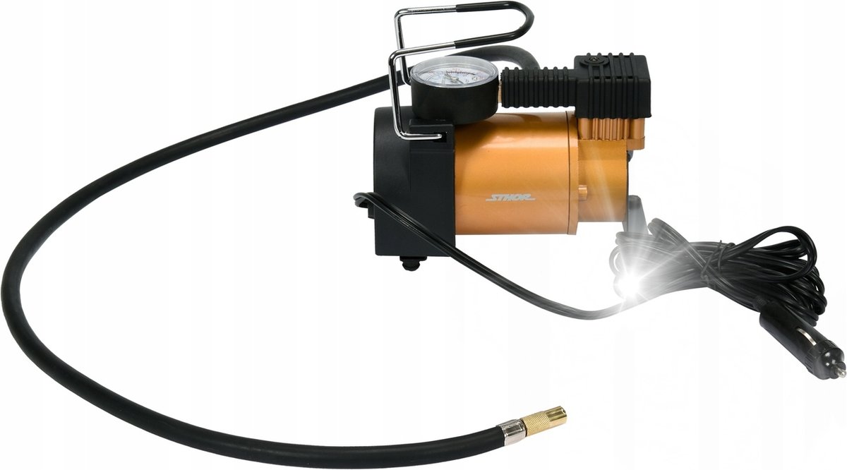 KOMPRESOR SAMOCHODOWY 12V 120W 150PSI 10BAR POMPKA DO KÓŁ 3 KOŃCÓWKI ...