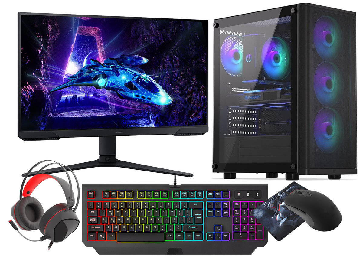 Komputer ZESTAW Core i5 14400F 32GB RTX 5060 SSD 1TB WiFi 6 W11 + LCD ...