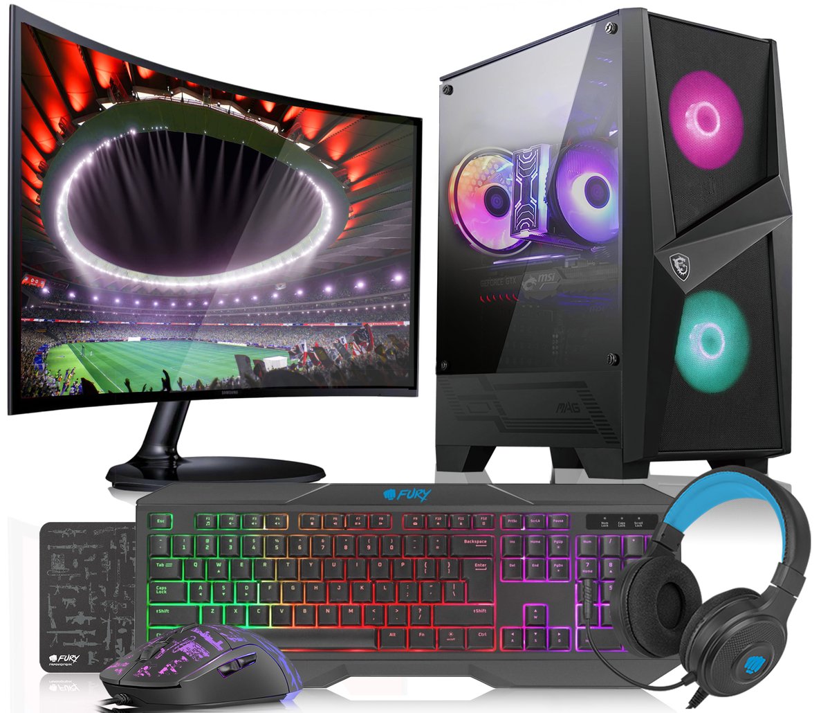 Komputer ZESTAW MSI RGB GAMING Ryzen 5 RX 580 16GB SSD 1TB W11 LCD 24'' - VIST | Sklep EMPIK.COM