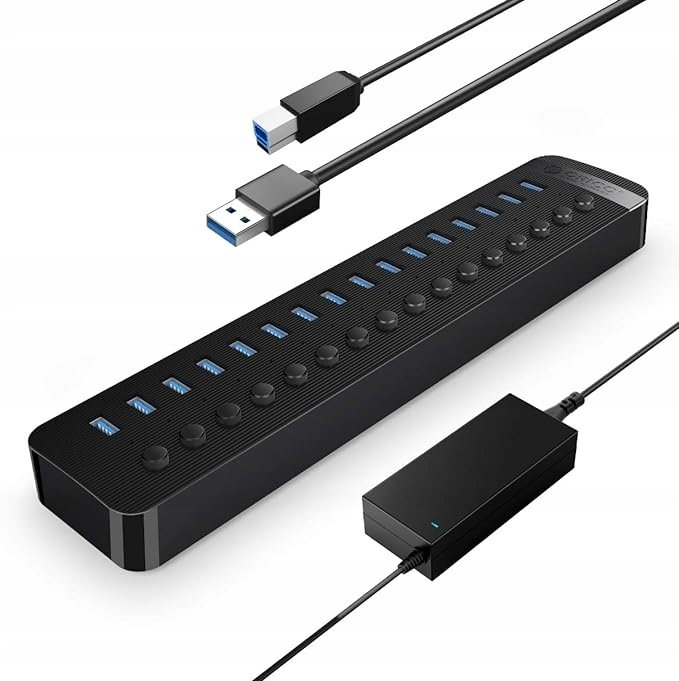 Koncentrator HUB AKTYWNY ORICO, 16 portów USB 3.0, 78 W z zasilaczem ...