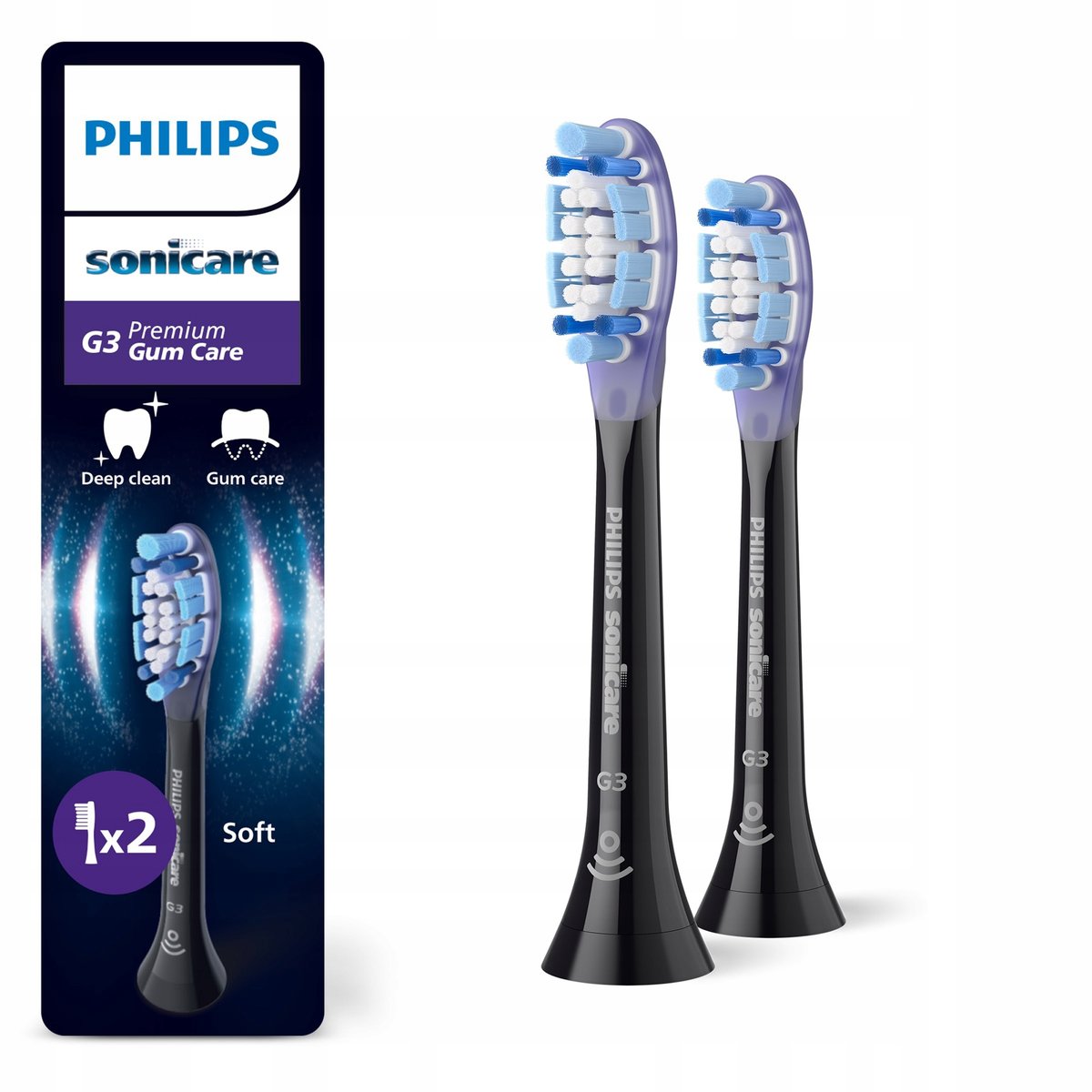 Końcówki Philips Sonicare G3 Zdrowsze Dziąsła 2 Szt 6-Msc Zapas Hx9052 ...