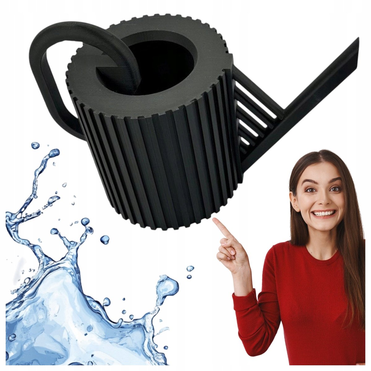 Konewka do roślin ogrodnicza AJOR BLACK CZARNA LINIA CLASSIC 1,5L 1 ...