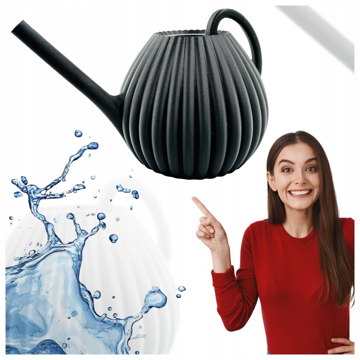Konewka do roslin ogrodnicza VASON BLACK, Linia CLASSIC, ozdobna,1 L, 1 ...