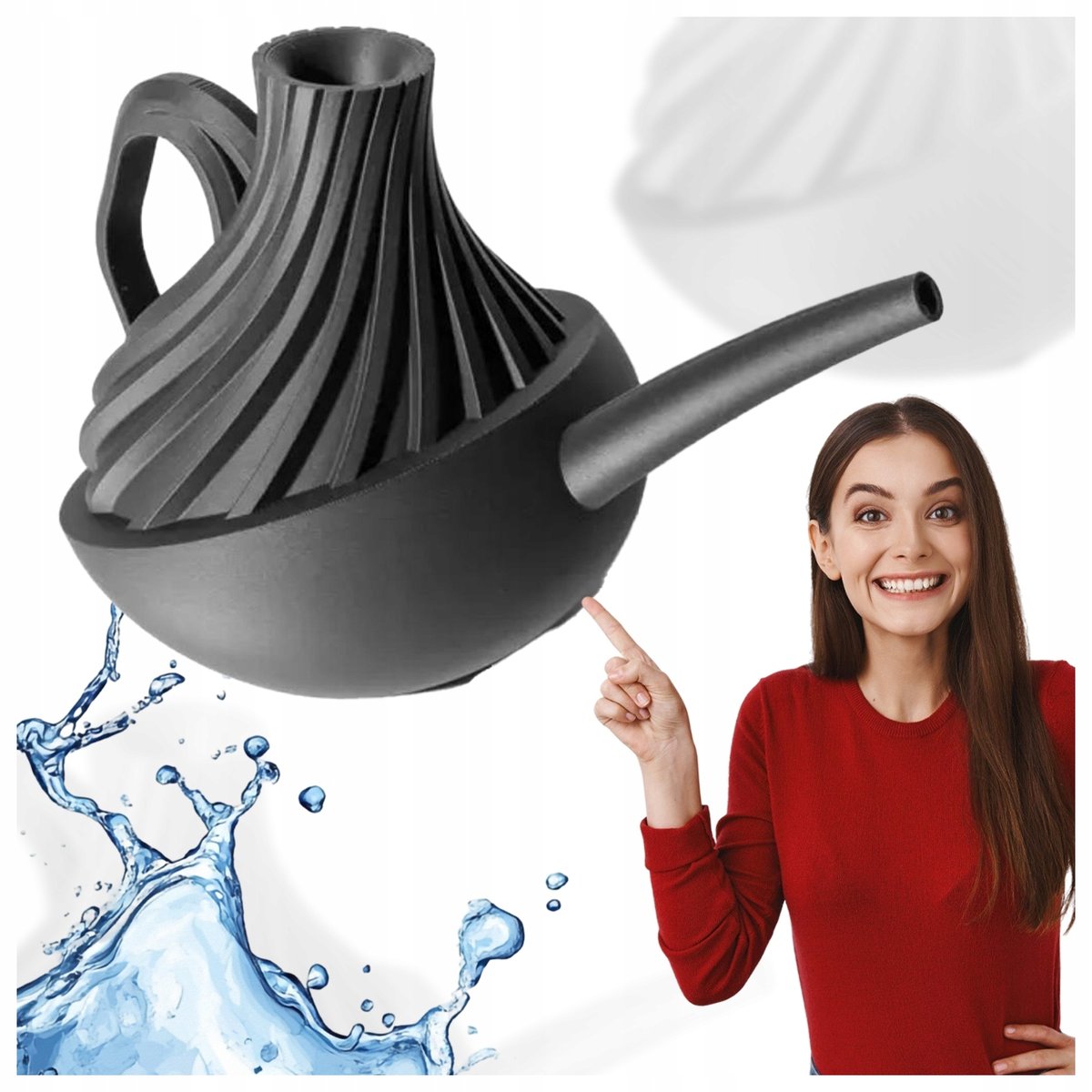 Konewka ogrodnicza KAVI BLACK,elegancka, czarna, Linia CLASSIC,0,8 L, 1 ...