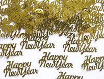 Konfetti Złote Napis Happy New Year Na Sylwestra - Vixen | Przyjęcia i ...