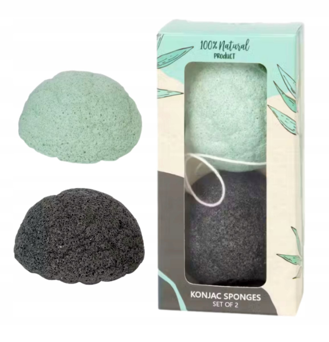 Konjac Gąbka do Demakijażu Mycia Twarzy 2 Sztuki Sp2356 | Sklep EMPIK.COM