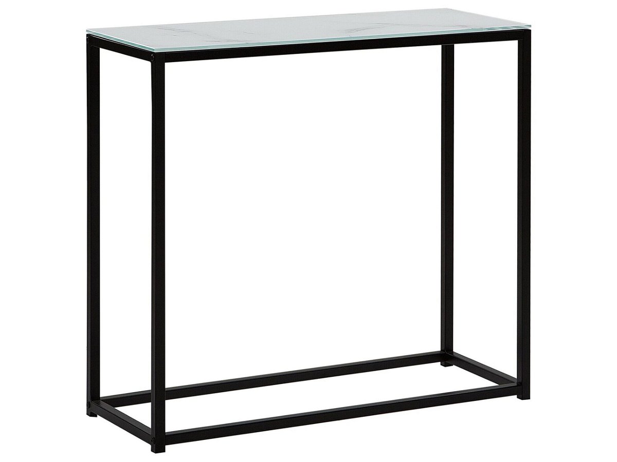 Konsola BELIANI Delano, efekt marmuru, biało-czarna, 76x30x80 cm ...