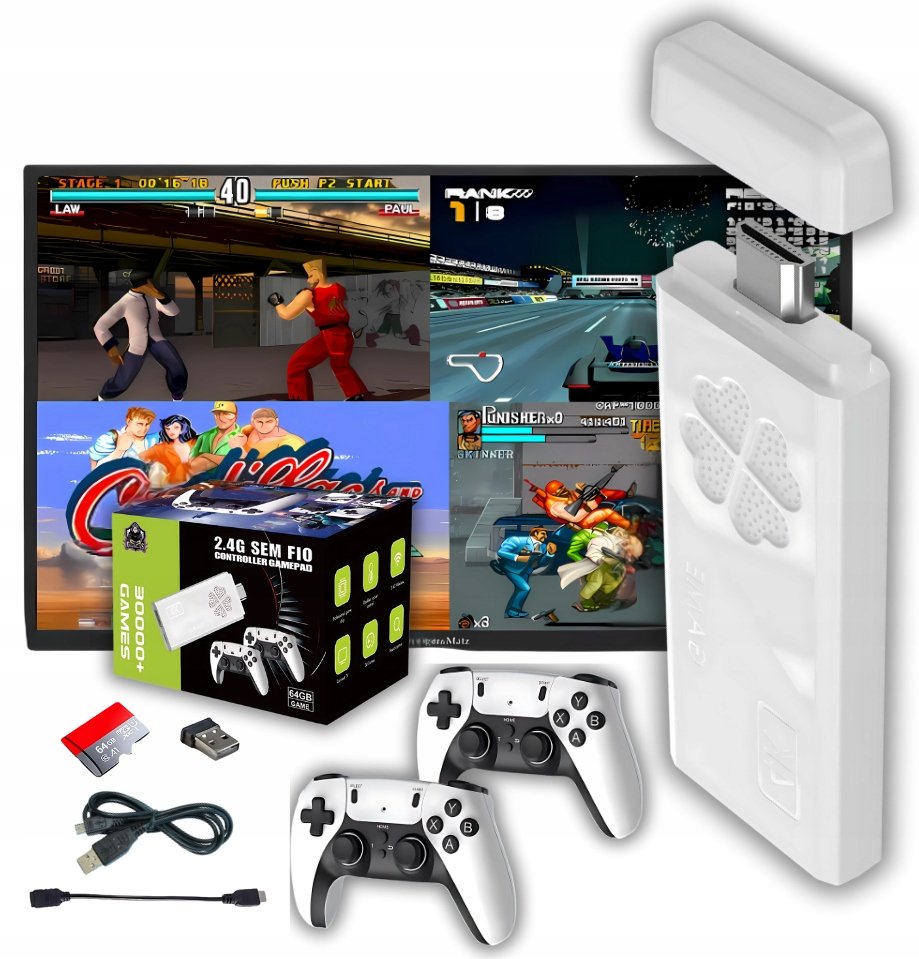 Konsola Retro Hdmi Gra Telewizyjna F10 30000 Gier 19 Emulatorów 2 Pady ...