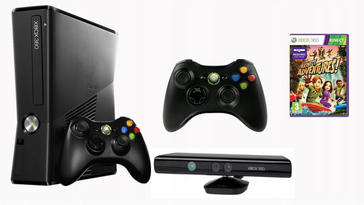 Konsola Xbox 360 Slim 250 GB 2 Pady Kinect + Gra - Microsoft | Gry i programy Sklep EMPIK.COM