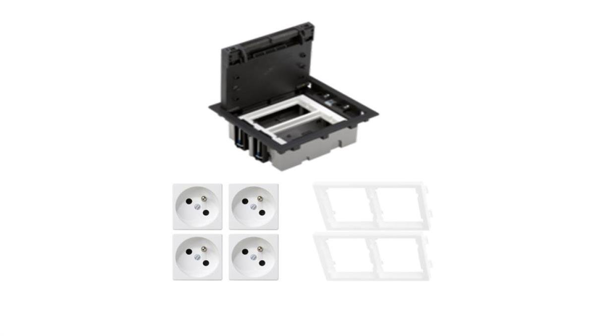 Kontakt simon floor box puszka podĺ‚ogowa 4x gniazdo pojedyncze z/u do ...
