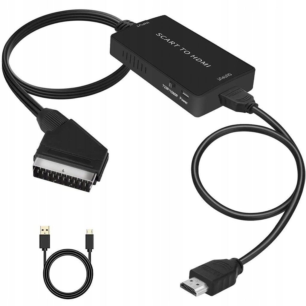 Konwerter SCART na HDMI 1080p Adapter EURO Złącze HDMI - Inna marka ...