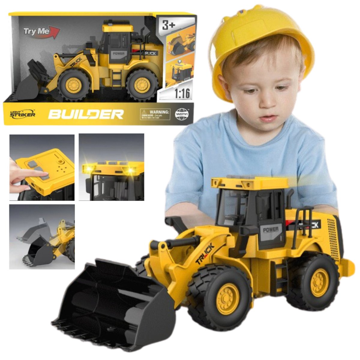 Koparka Ładowarka Pojazd Budowlany Światło Dźwięki Napęd Ruchoma Łyżka ...