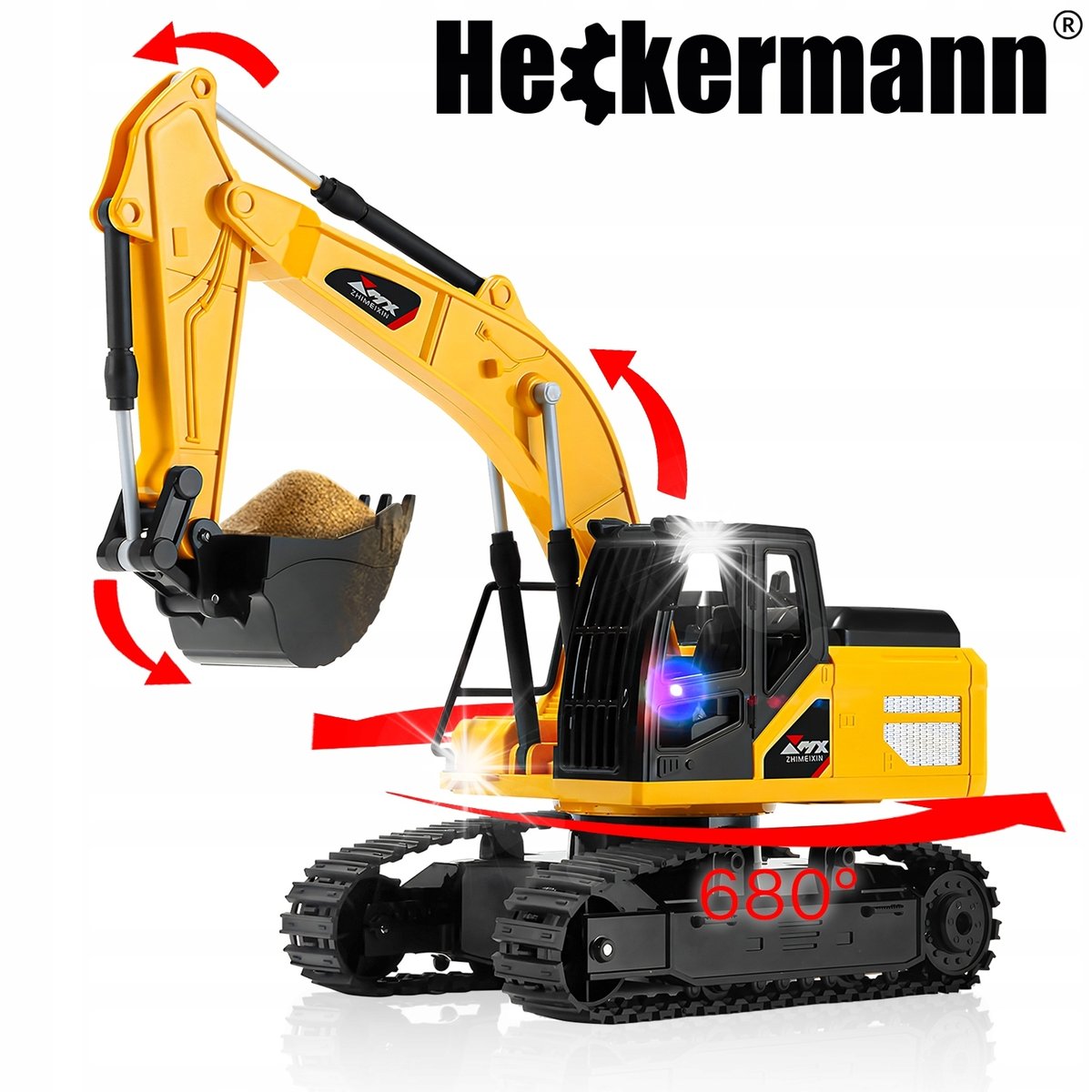 KOPARKA ZDALNIE STEROWANA PREZENT ZABAWKA DLA DZIECI DUŻY SPYCHACZ ...