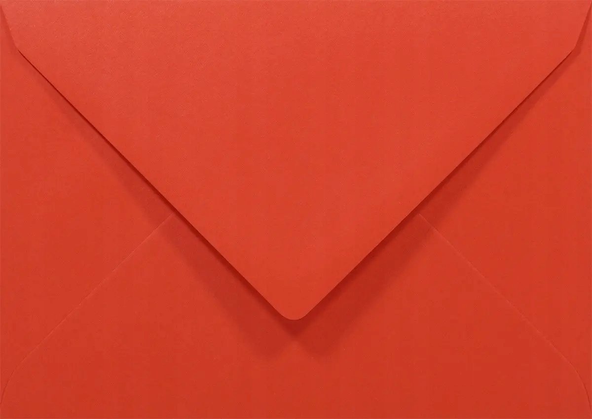 Koperty ozdobne gładkie C6 NK czerwone Rainbow R28 80g 50 szt. - na walentynki kartki ...