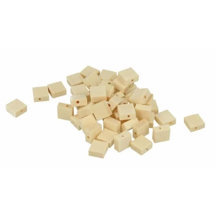 Koralik drewniany płaski kwadratowy 10x4,7mm 50 sztuk - Artémio Brown ...
