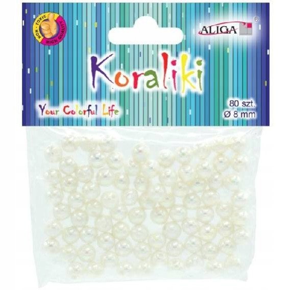 Koraliki Perłowe 8Mm (80 Szt.) Pj-0829 Aliga - ALIGA | Sklep EMPIK.COM