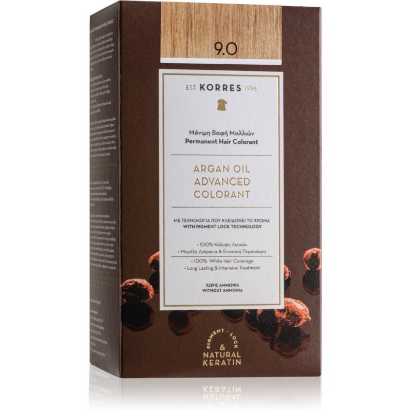 Korres Argan Oil trwała farba do włosów z olejkiem arganowym odcień 9.0 ...