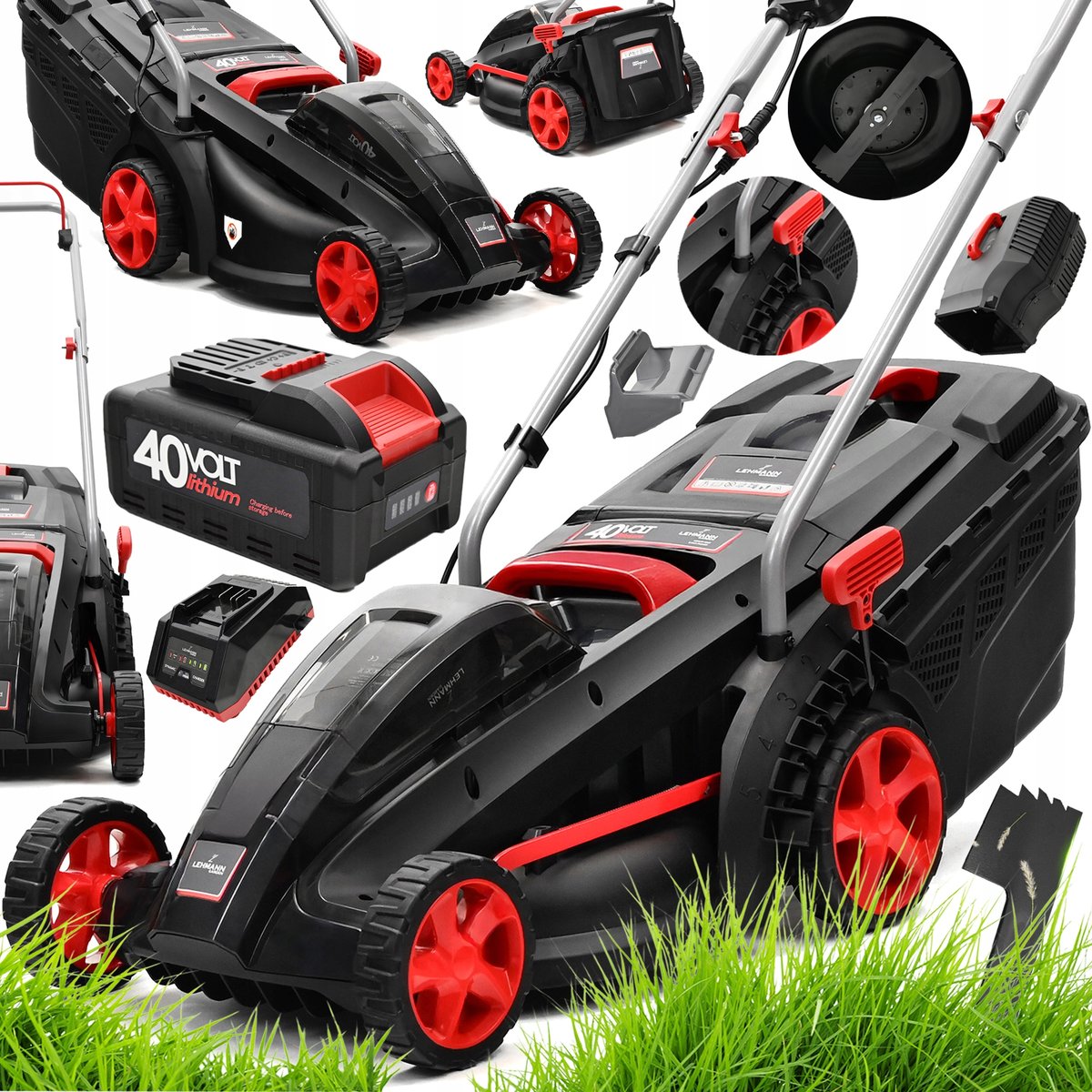 Kosiarka Akumulatorowa Lehmann 37Cm Indukcyjna 40V Ładowarka Bateria 4Ah - LEHMANN | Sklep EMPIK.COM