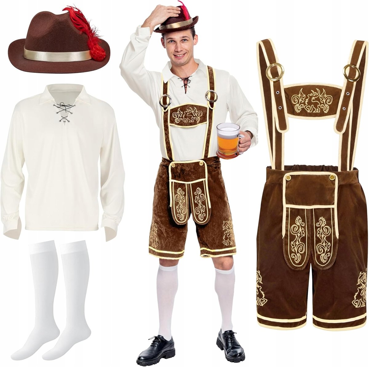 KOSTIUM BAWARSKI OKTOBERFEST PIWOWAR BAWARSKI GAL PRZEBRANIE HALLOWEEN ...