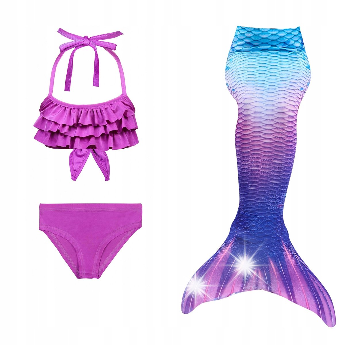 Kostium Syrenki Strój Kąpielowy Sirena Ogon Syreny dla Dzieci MASTER ...