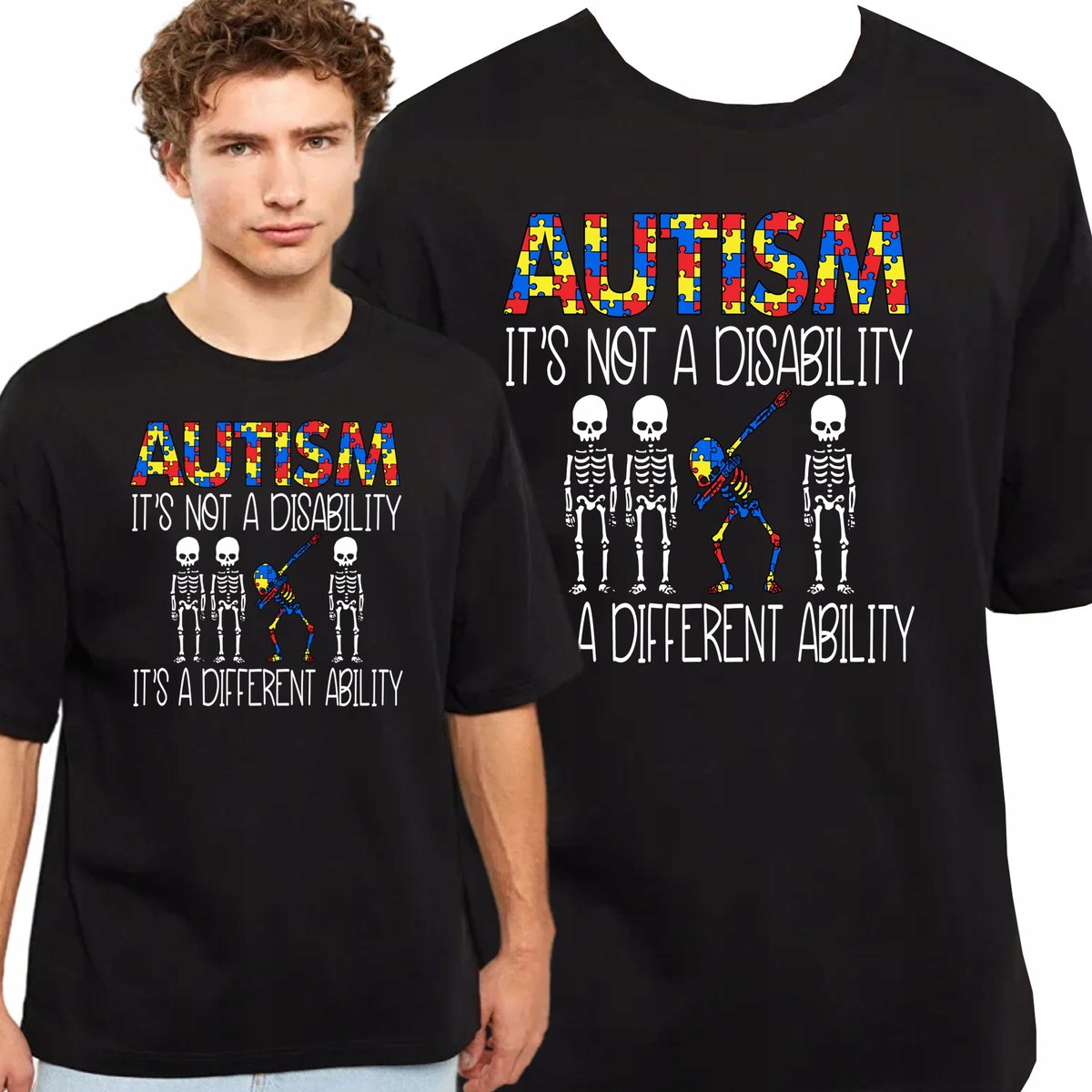 Koszulka Autism Skeleton Autyzm Szkielet Meme Prezent Xxl 3387 Czarna - JHK | Moda Sklep EMPIK.COM