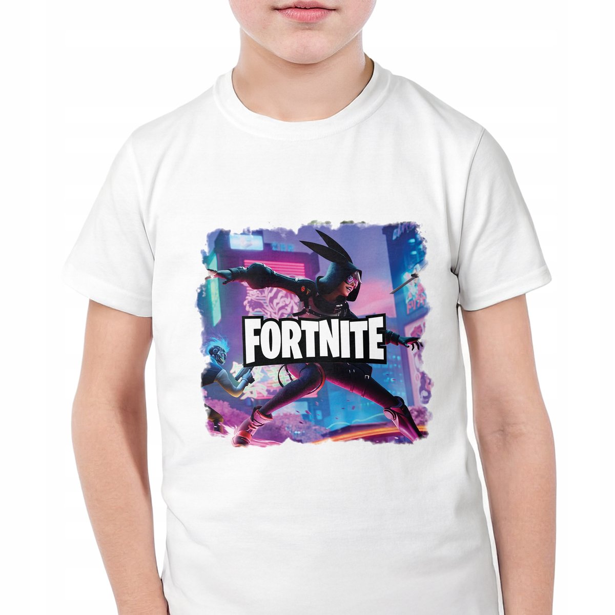 Koszulka biała dziecięca Fortnite Dla Fanów Gry Graczy r. 122 - Bullz ...