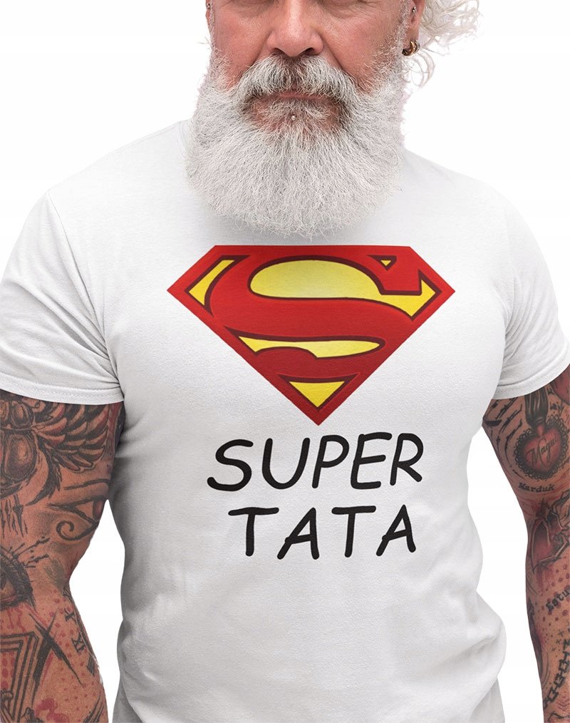 KOSZULKA BIAŁA NA DZIEŃ TATY SUPER TATA PREZENT XXL - Inna marka | Moda ...
