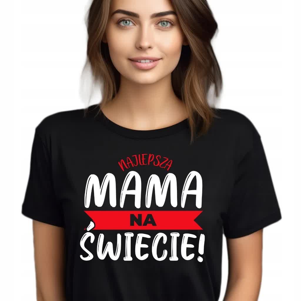 Koszulka CZARNA roz.M Prezent Dzień MAMY Najlepsza Mama na Świecie Wzory - Inna marka | Moda ...