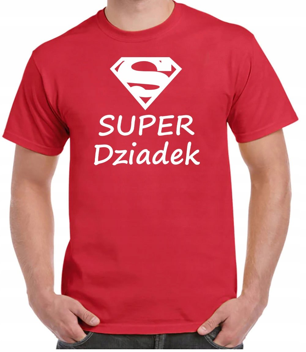 Koszulka Czerwona na Dzień DZIADKA SUPER DZIADEK PREZENT L - Inna marka | Moda Sklep EMPIK.COM