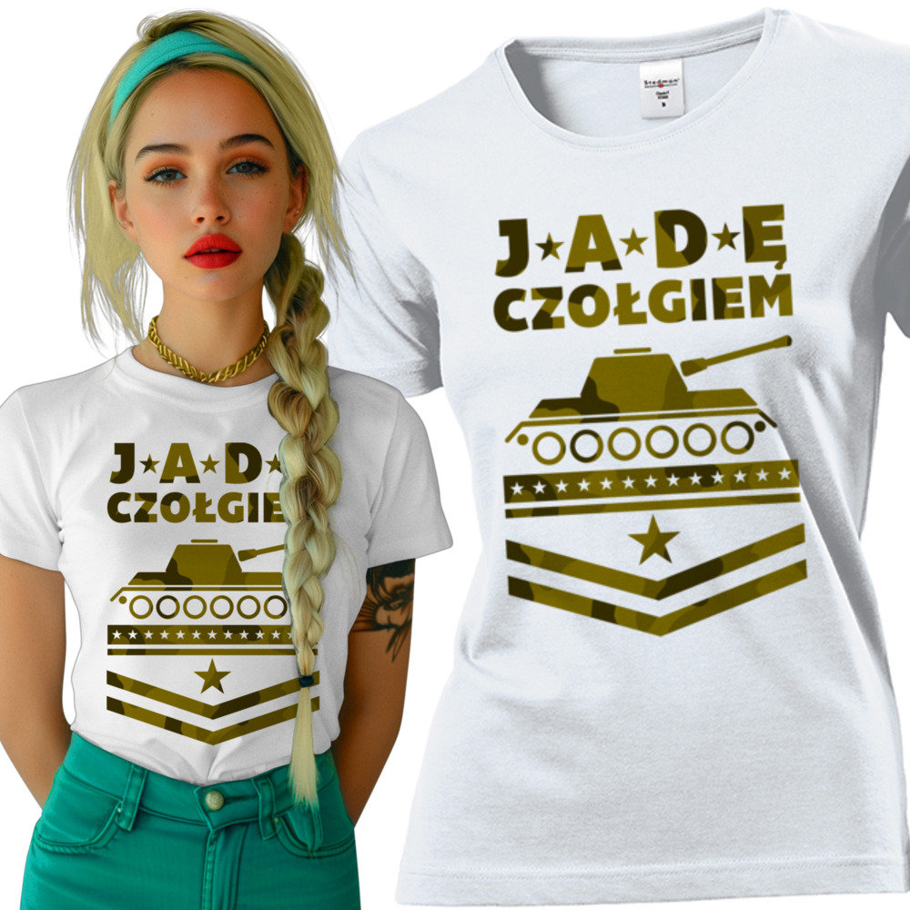 Koszulka damska Jadę czołgiem Moro XXL - VoloDonum | Moda Sklep EMPIK.COM