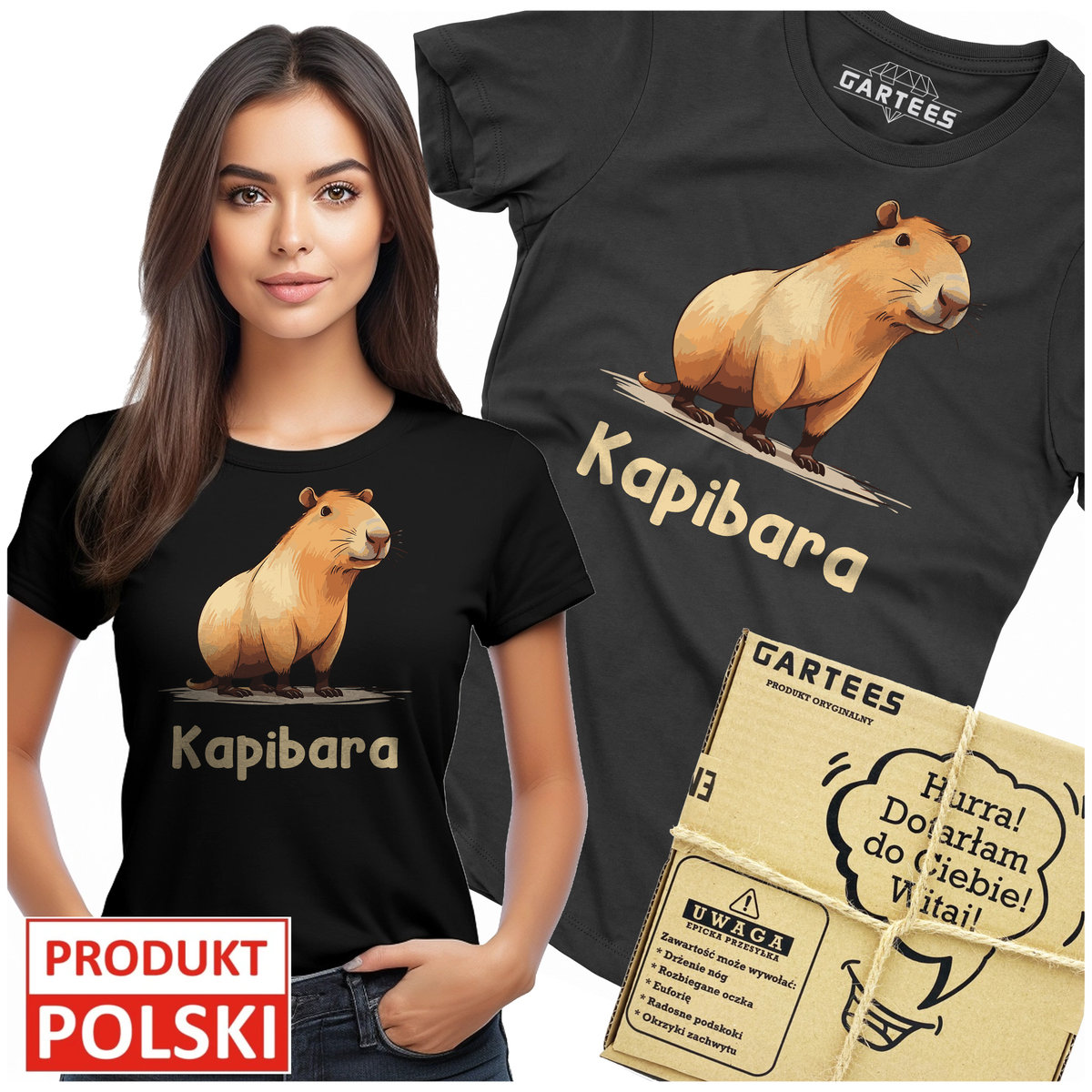 Koszulka Damska Kapibara Zwierzątko Capybara Capybara Kapi Nadruk Tshirt - Gartees | Moda Sklep ...