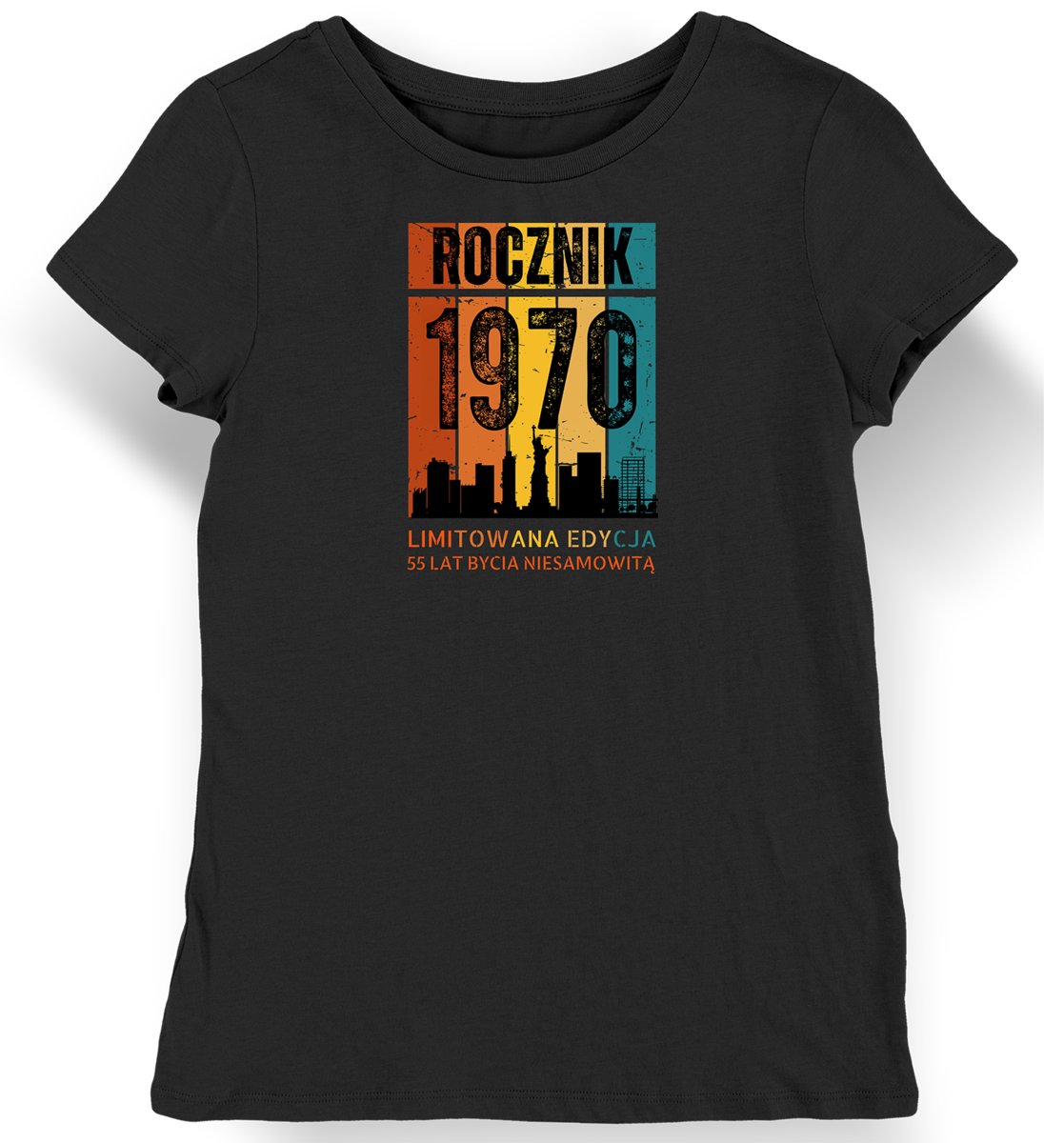 Koszulka damska na 55 urodziny 1970 limitowana edycja czarna XL - KozakNadruki | Moda Sklep ...