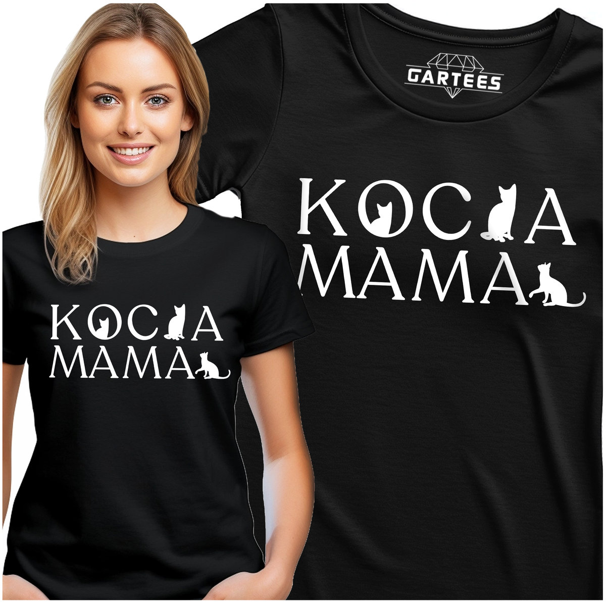 Koszulka Damska Z Nadrukiem Dla Mamy Na Dzień Mamy Kocia Mama Kociara Print - Gartees | Moda ...