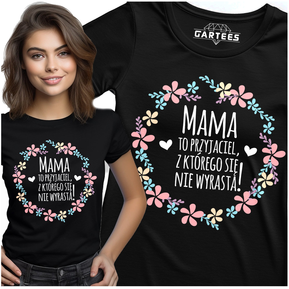 Koszulka Damska Z Nadrukiem Najlepsza Mama Na Świcie Dzień Mamy Prezent - Gartees | Moda Sklep ...