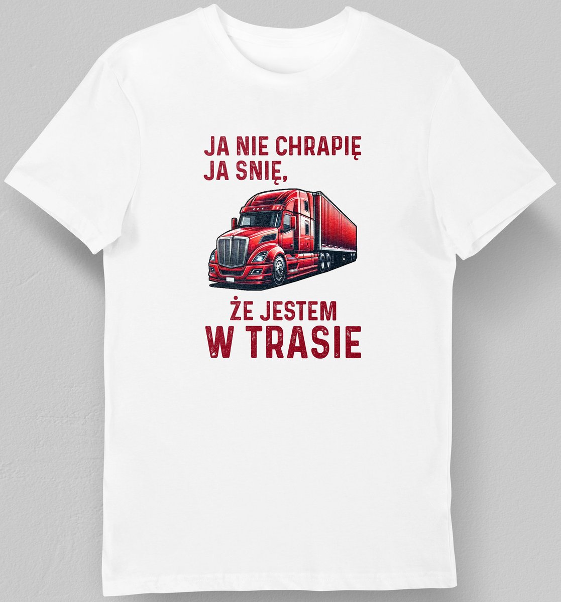 Koszulka dla kierowcy tira, ja nie chrapię, biała S - KozakNadruki | Moda Sklep EMPIK.COM