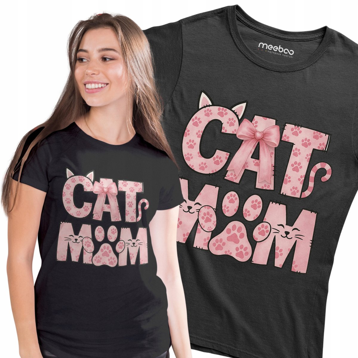 Koszulka Dla Mamy z Kotkiem Best Cat Mom Na Dzień Mamy Prezent t-shirt ...