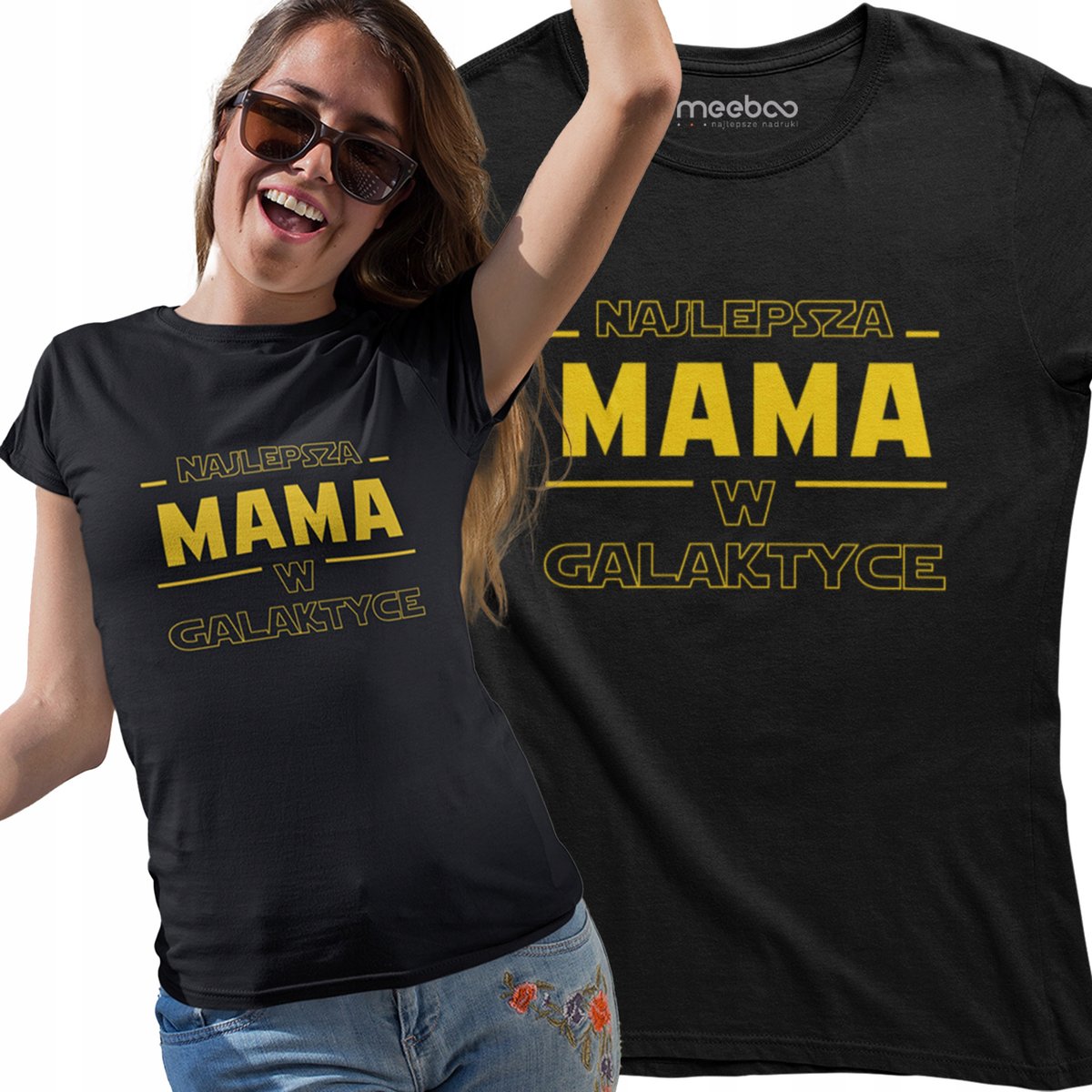 Koszulka dla Mamy z nadrukiem NAJLEPSZA MAMA W GALAKTYCE prezent - Meeboo | Moda Sklep EMPIK.COM