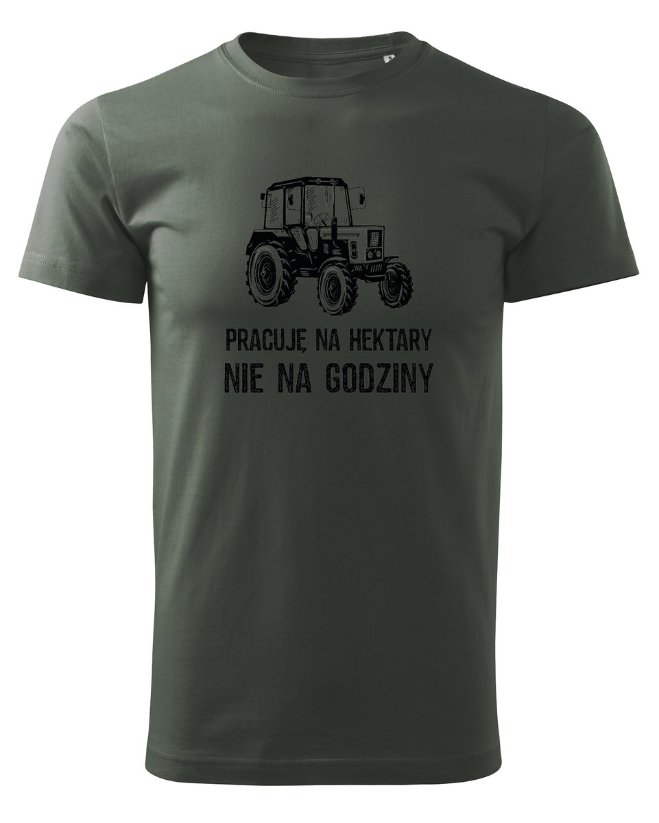 Koszulka dla Rolnika Pracuję na Hektary nie Godziny Khaki XXL - TeeLove | Moda Sklep EMPIK.COM